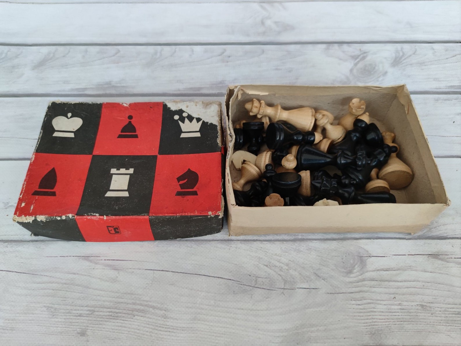 Czech Chess Pieces of the Late 60s Made of Wood the Upper - Etsy