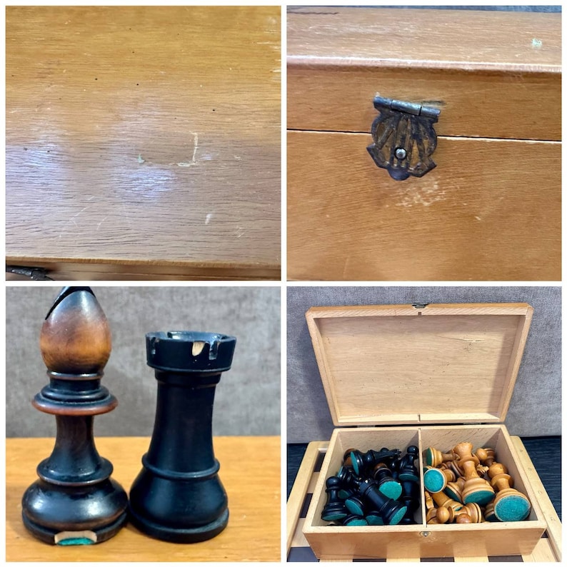 Germany Chess Set With Weights in Chess Box 60s Vintage in - Etsy