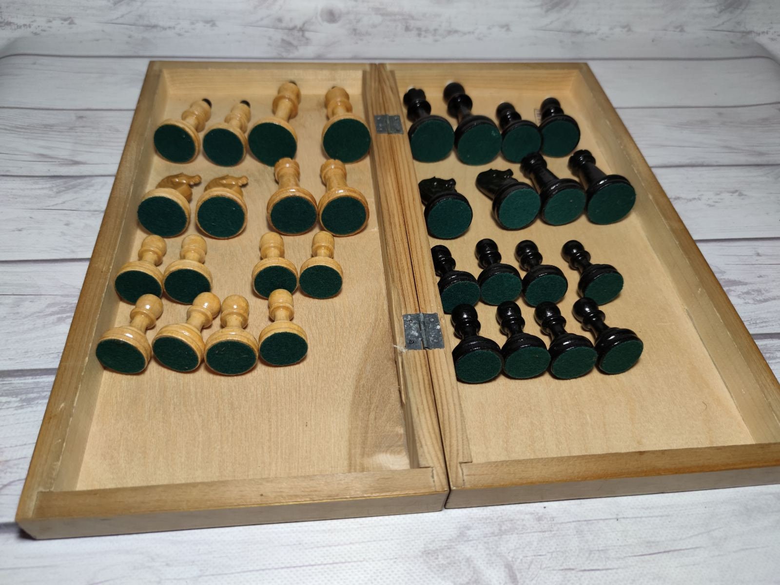 Soviet Chess Set With Board. Wood Chess Pieces With Chess Board. Great ...