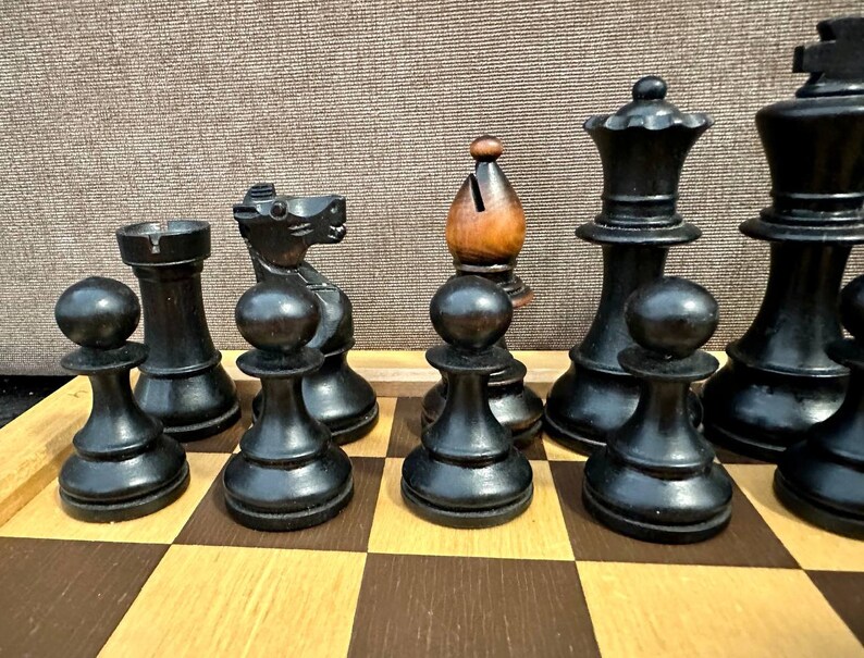 Germany Chess Set With Weights in Chess Box 60s Vintage in - Etsy