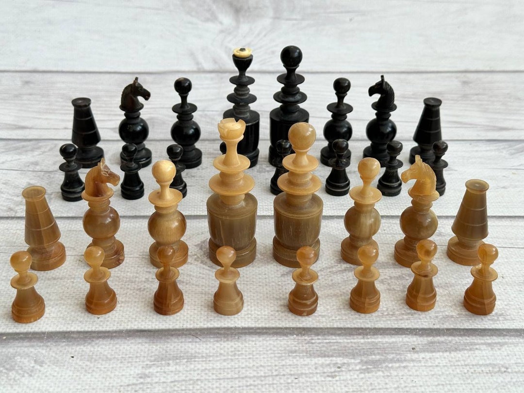 Vintage Vietnam Chess Set Horn in Very Good Condition Rare 1960s. Great ...