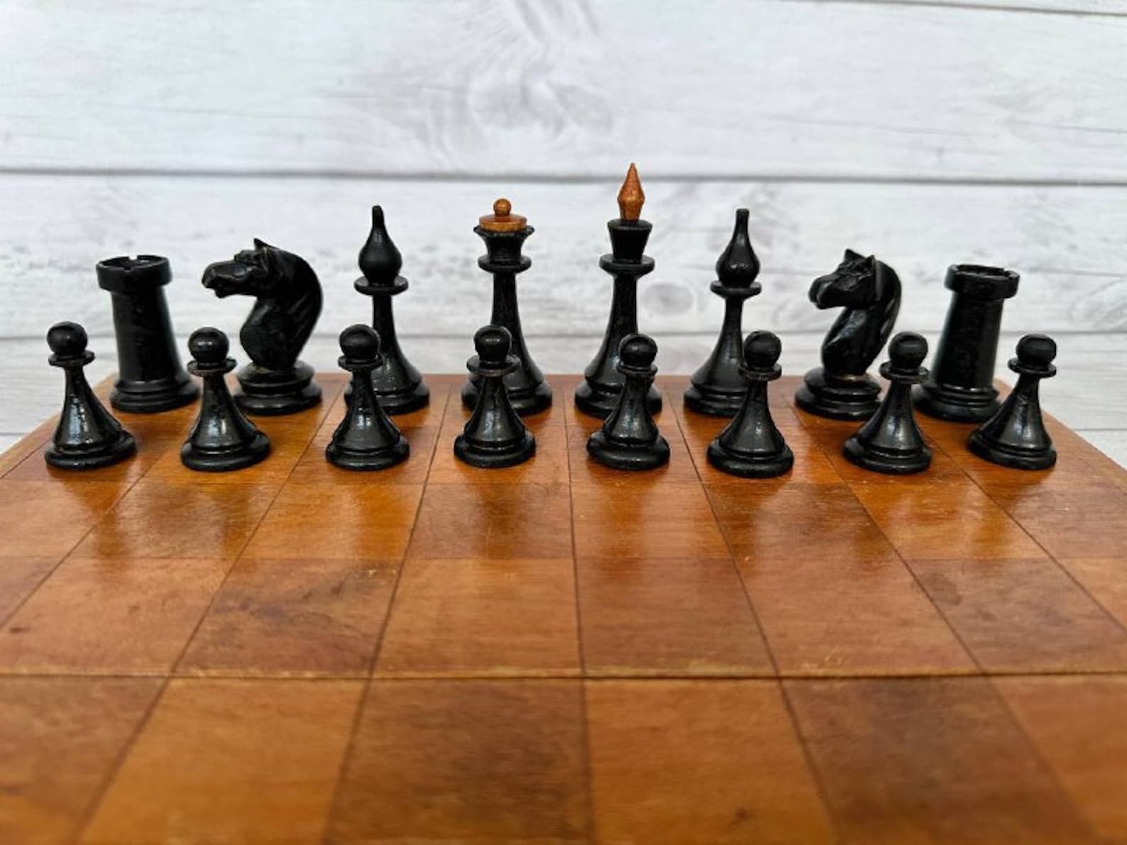 Soviet Chess Set Made of Wood 50s Vintage Medium Size in Good - Etsy