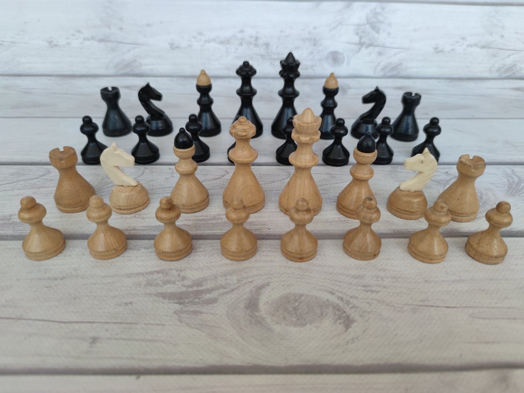 Czech Chess Pieces of the Late 60s Made of Wood the Upper - Etsy
