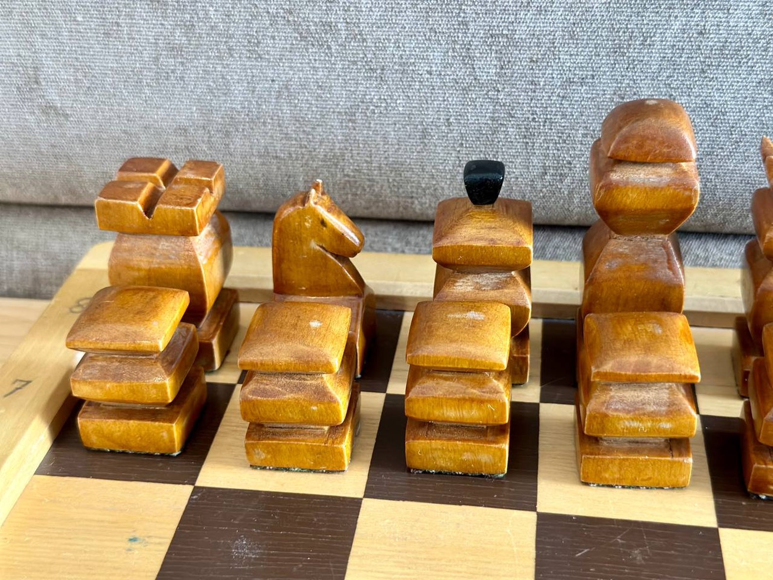 Rare Handmade Germany Wooden Chess Set 60s Vintage in Good Condition ...