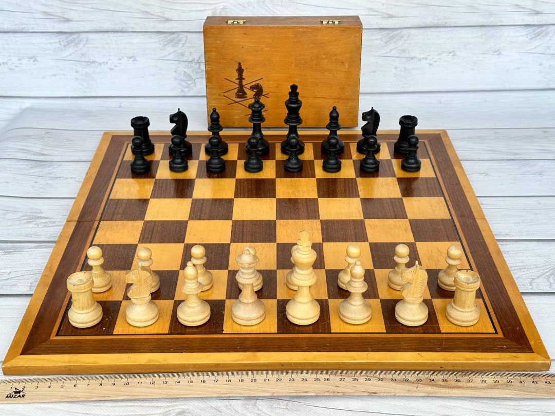 Vintage Germany Wood Chess Set 80s . Great Gift for Mens, Chess Lovers ...
