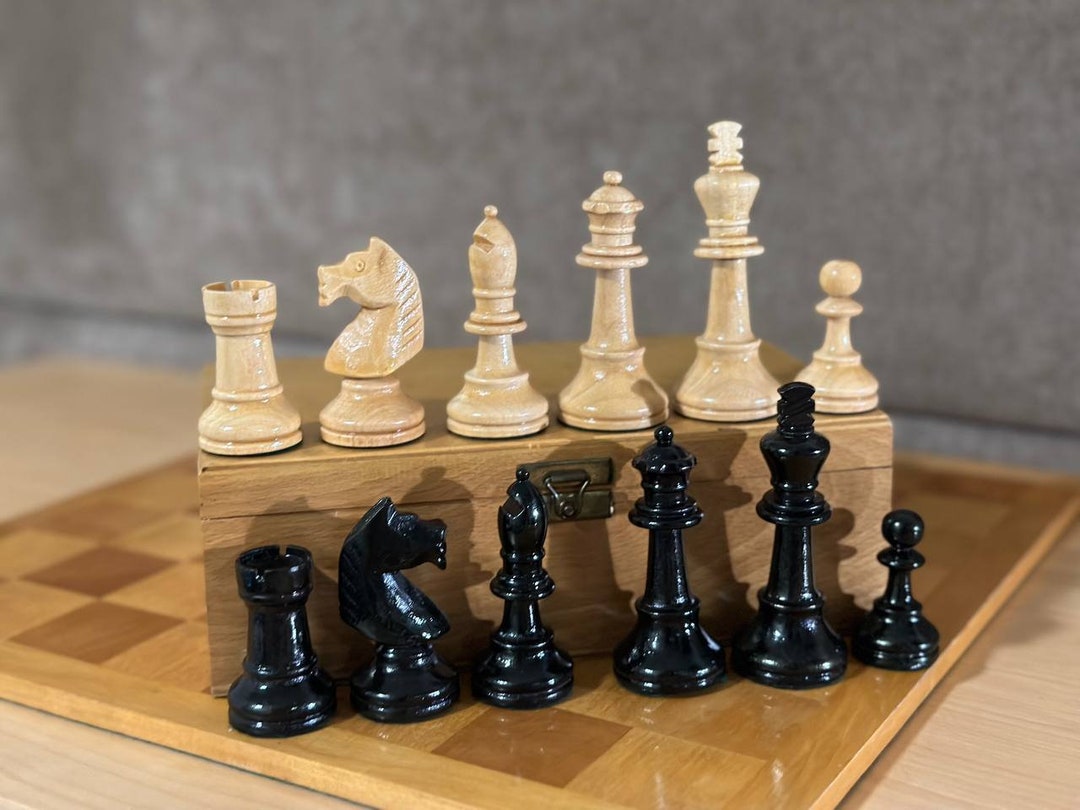 Vintage Germany Chess Set With Weights in Original Box 70s Vintage in ...