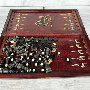 Vietnam Game Set 3 in 1: Chess Checkers and Backgammon. Great - Etsy