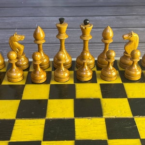 Rare USSR Wooden Chess Set 50s Vintage Chess Pieces Good Condition ...