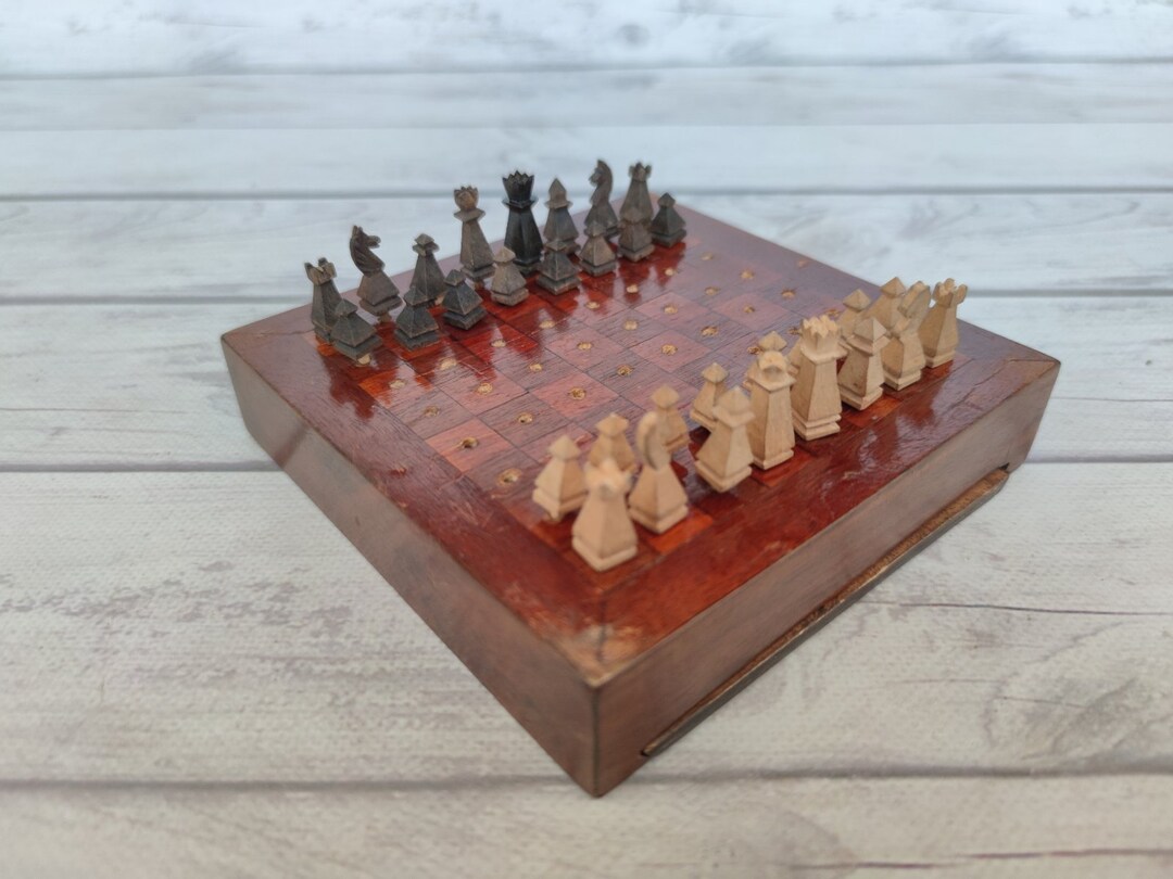 Handmade Soviet Vintage Travel Chess Set With the Image of a Star ...