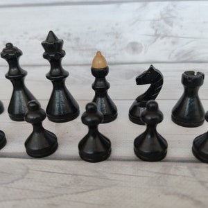 Czech Chess Pieces of the Late 60s Made of Wood the Upper - Etsy