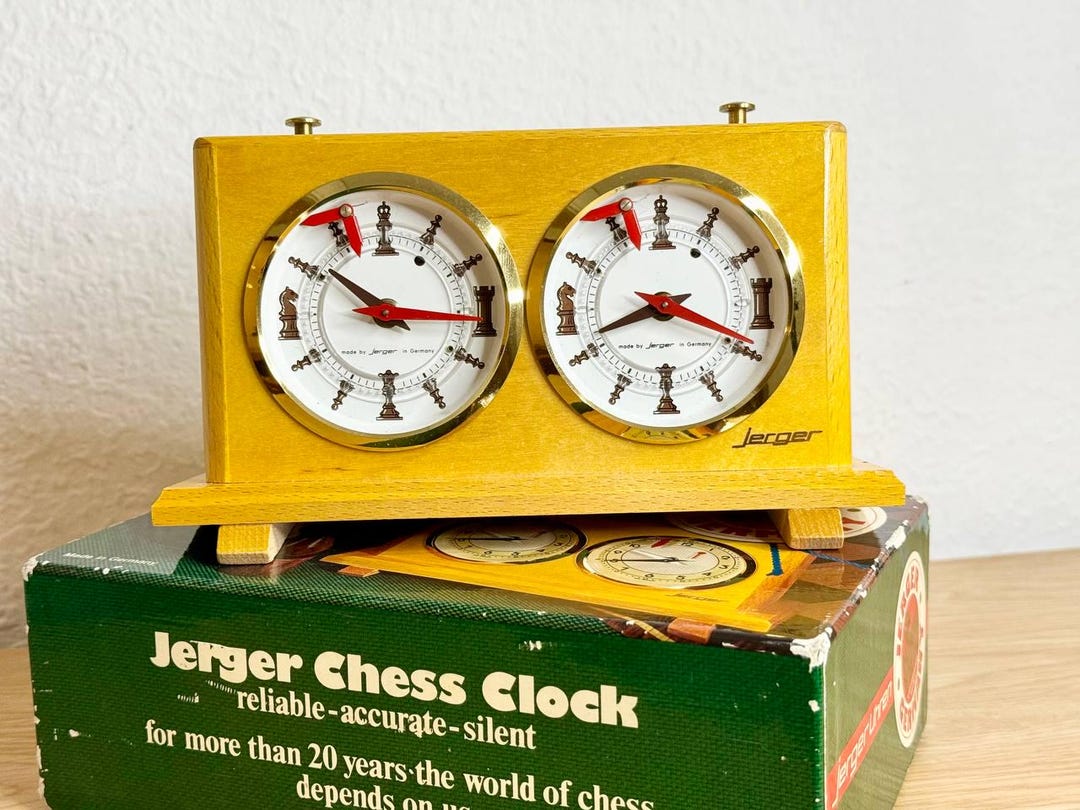 Vintage Jerger Chess Clock, Wooden 70s Mechanical Timer, Original Box ...