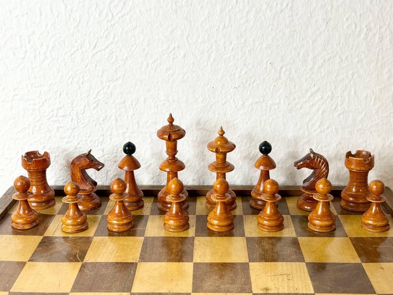 Rare German Chess Set Made of Wood 30s Vintage in Good Condition. - Etsy