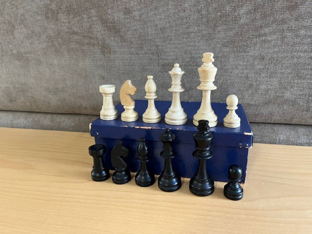 Vintage Wooden Chess Set in Box 80s. Great Gift for Mens, Chess Lovers ...