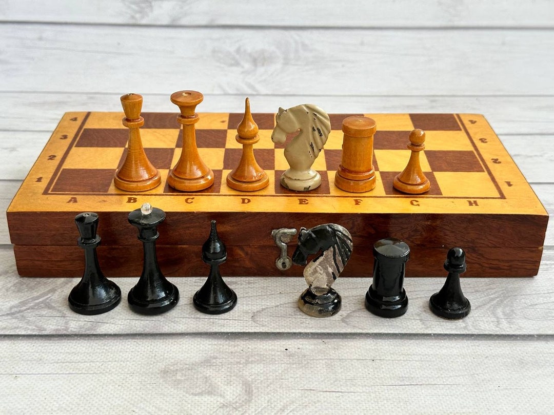 USSR Medium Wooden Chess Set 60s Vintage in Good Condition. Great Gift ...