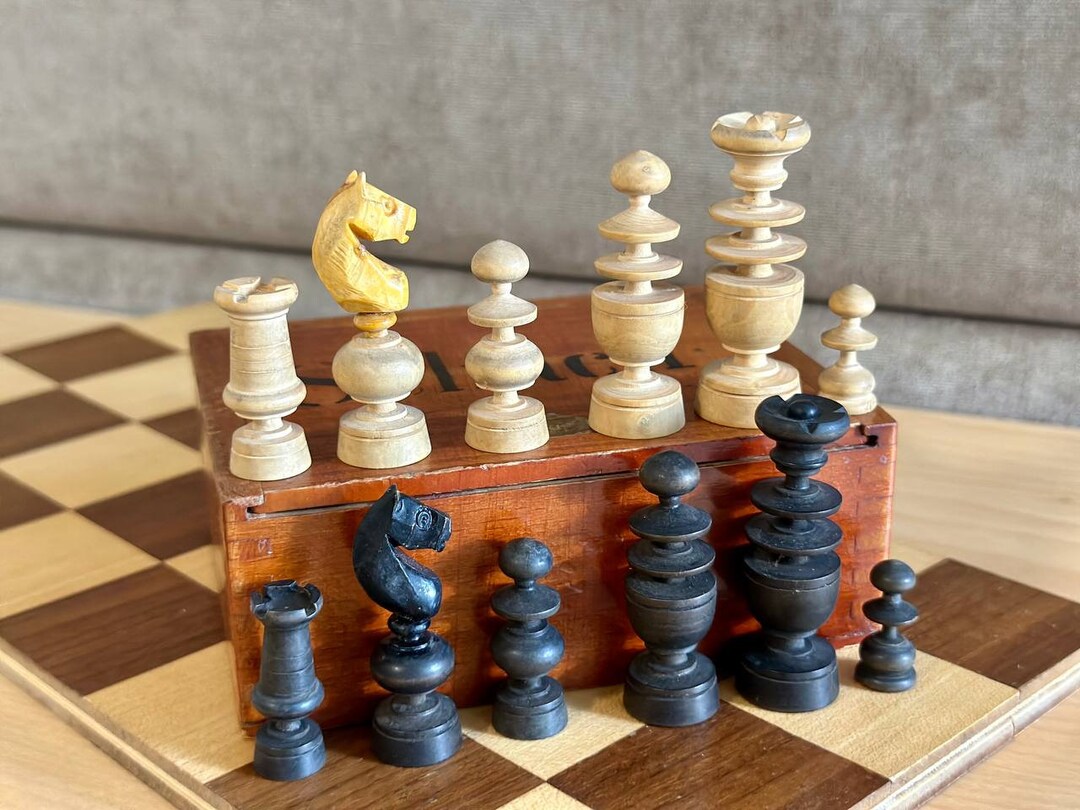 Rare Germany Chess Set in Chess Box Vintage 50s in Good - Etsy