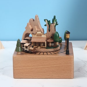 Custom Music Box Wooden Music Box Train Station Vintage - Etsy