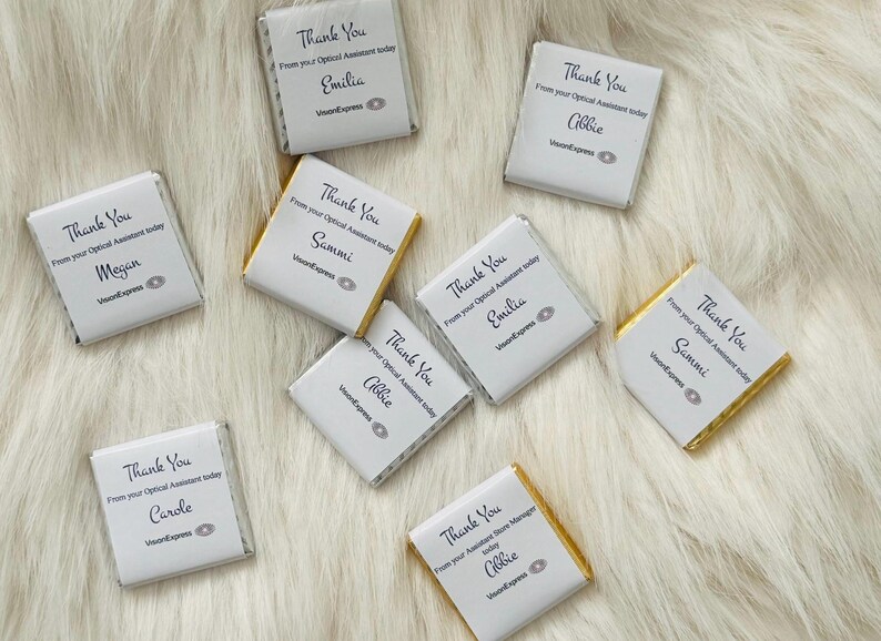 Personalised BUSINESS Chocolate Favours With LOGO Packs of 20 or More ...