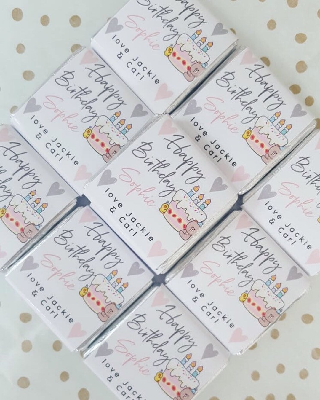 Personalised Happy Birthday Mini Chocolate Squares, Gift, 9 per Pack ...
