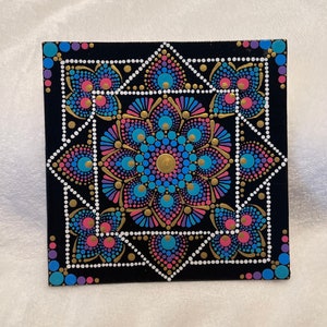 Dot Mandala on 6x6 Canvas - Etsy