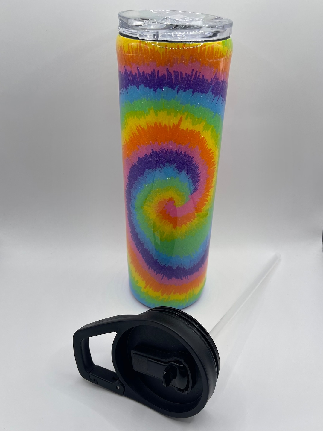 Rainbow Tie Dye Water Bottle/tumbler, Tumbler Travel Mug, Travel Mug ...