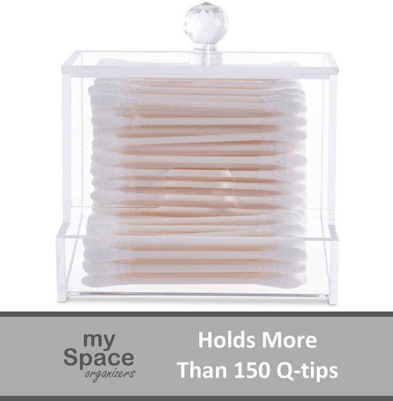 Qtip Dispenser Clear Acrylic Qtip Holder Cotton Swabs Bathroom | Etsy