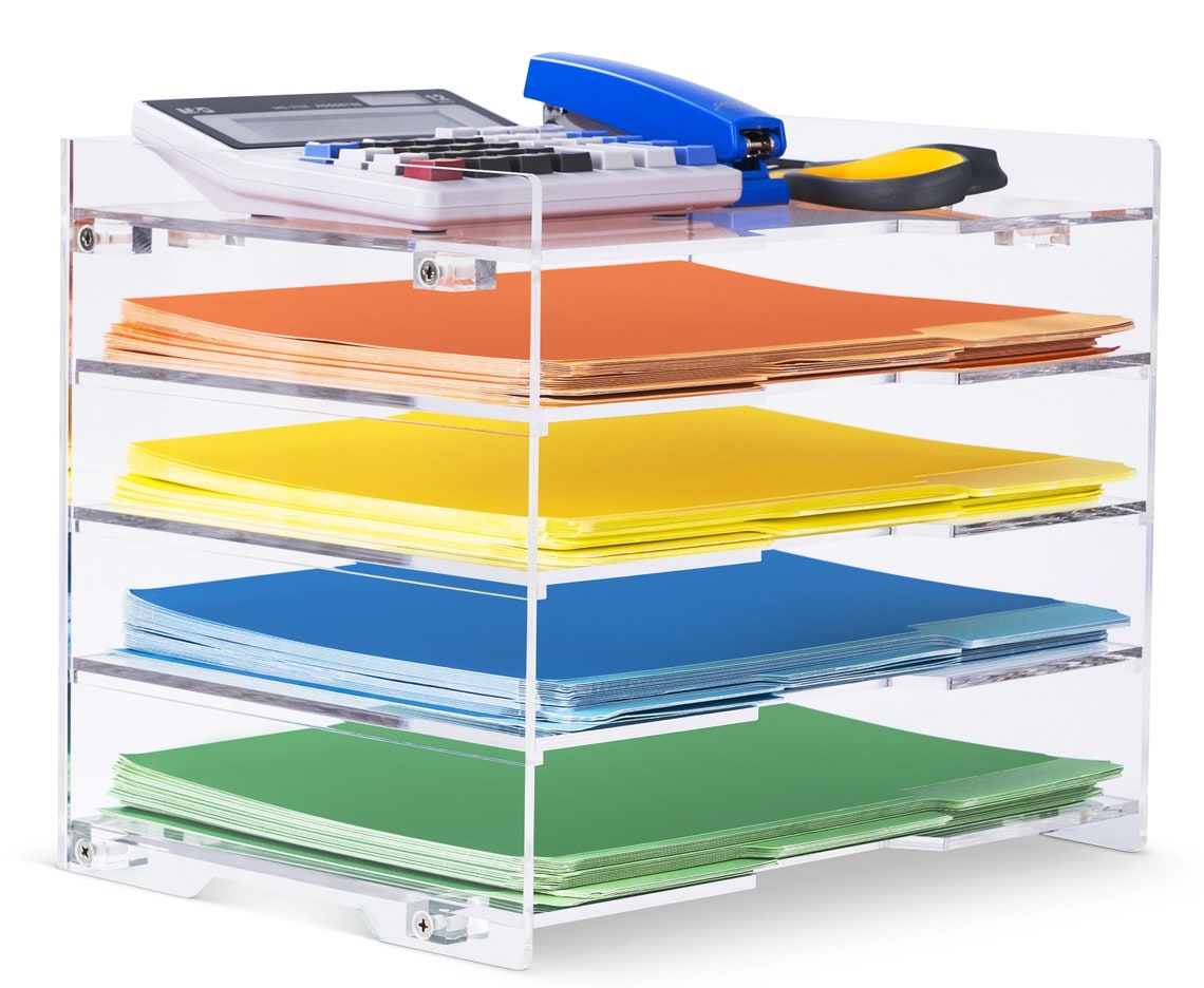 Clear Acrylic File Paper Organizer and Letter Tray for Desk - Etsy