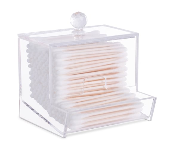 Qtip Dispenser Clear Acrylic Qtip Holder Cotton Swabs Bathroom - Etsy