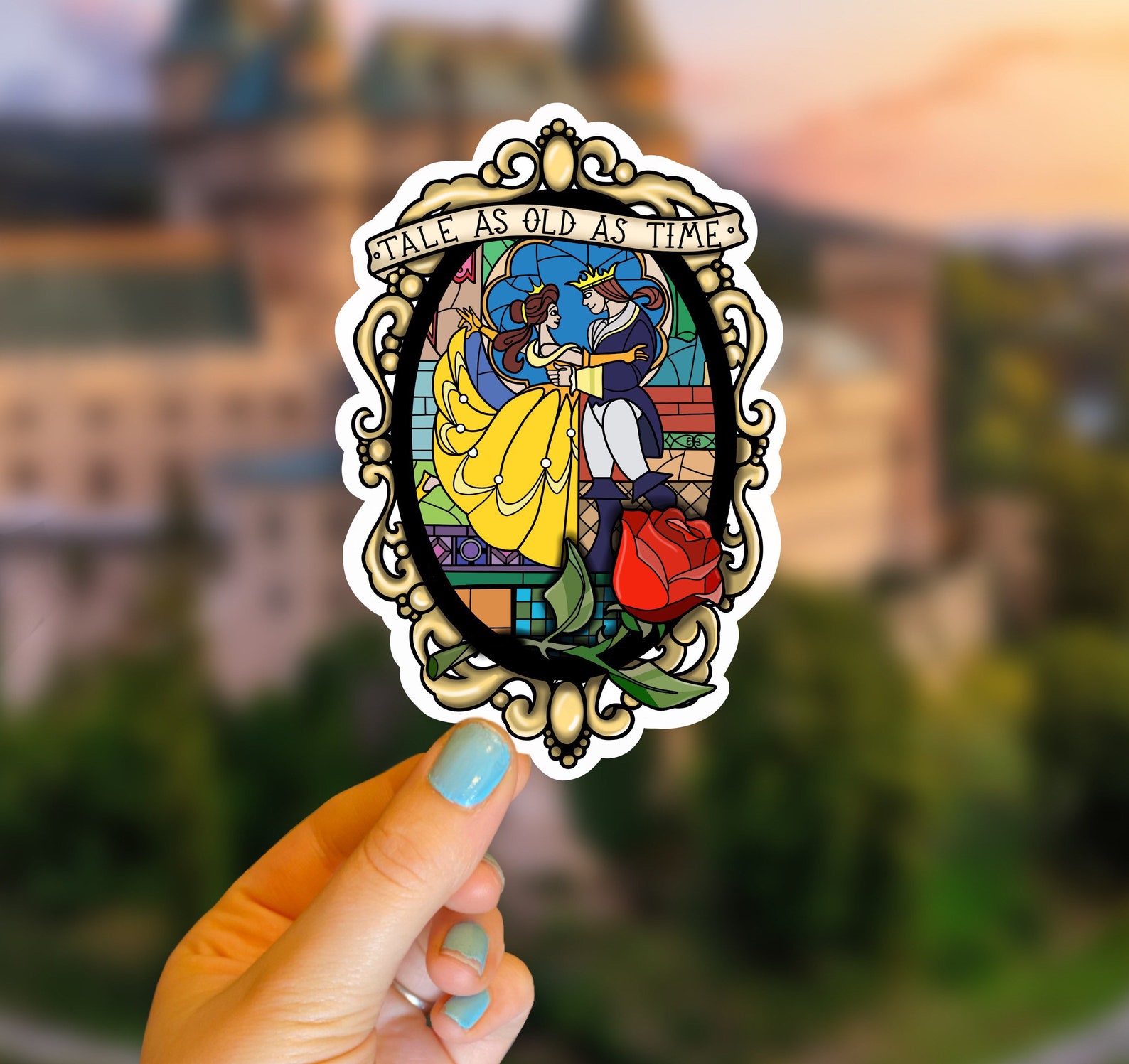 Beauty and the Beast Disney Princess Waterproof Tattoo Sticker | Etsy