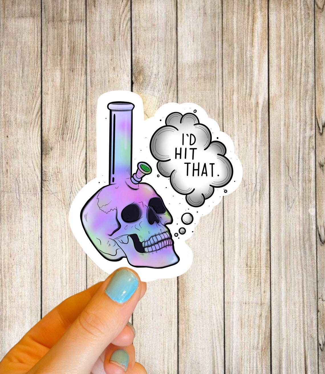 Funny Marijuana Water Pipe Bong Sticker | Etsy