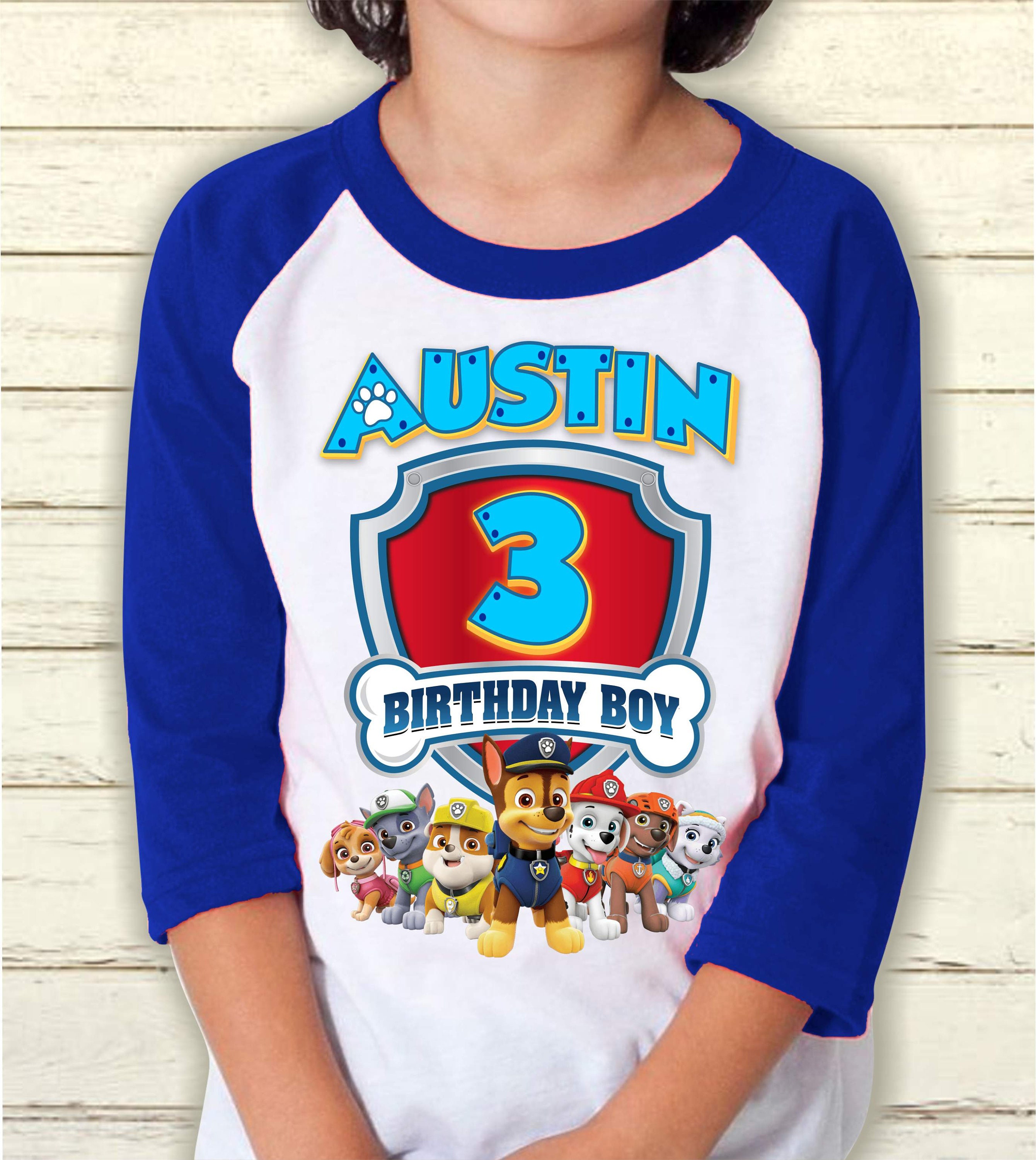 Paw Patrol Birthday Shirt Paw Patrol Party Shirt Ryder Skye Etsy