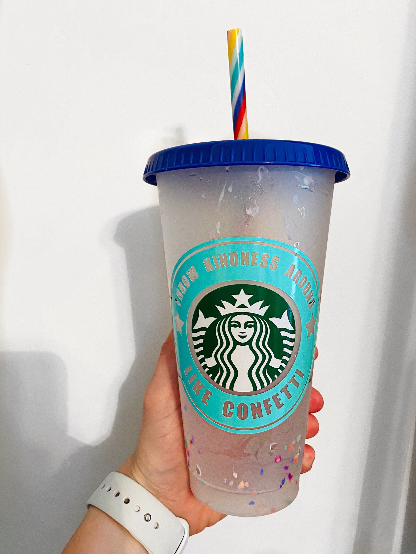 CUSTOM CONFETTI Color Changing Cold Reusable Starbucks Cup - Etsy