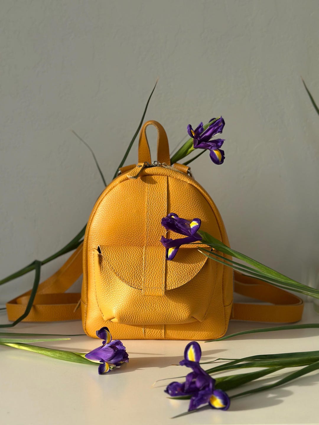Handmade Leather Mini Backpack – Soft Genuine Leather Bag for Women ...
