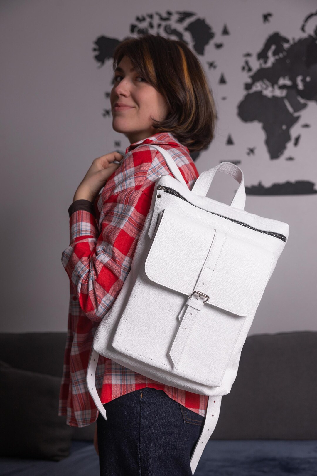 White Leather Backpack, Laptop Backpack, Mini Backpack, Best Leather ...