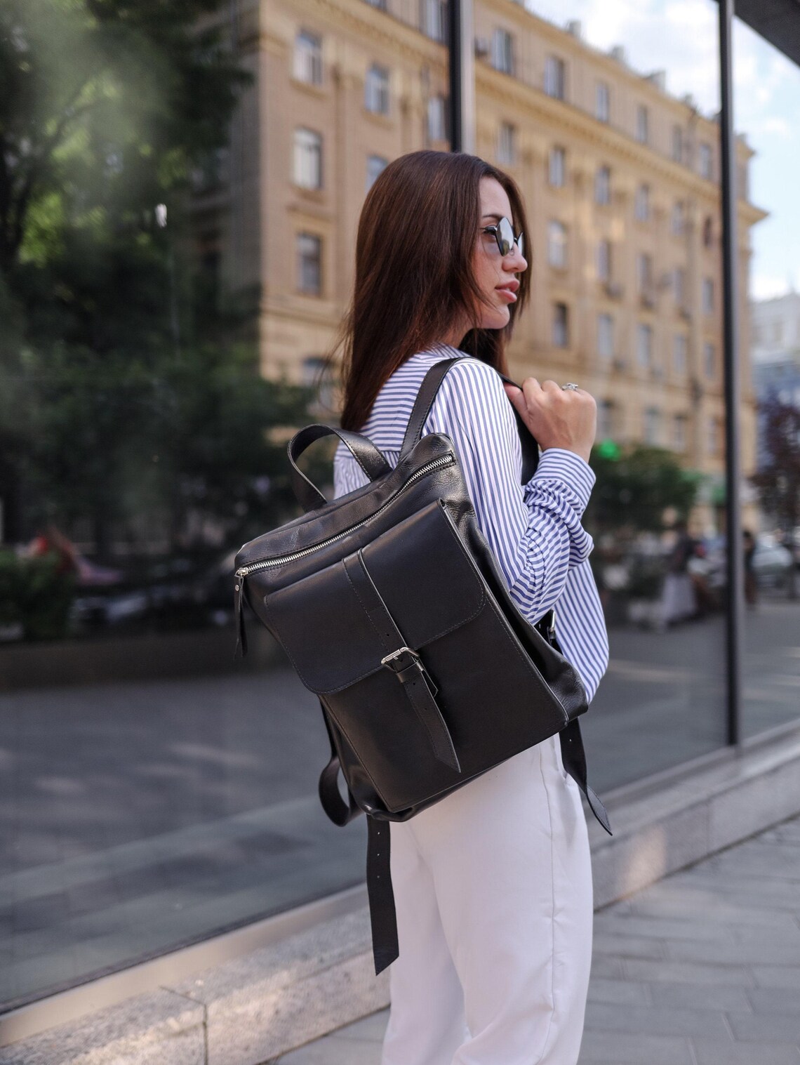 Leather Convertible Backpack Tote – Women's Laptop Bag – Everyday ...