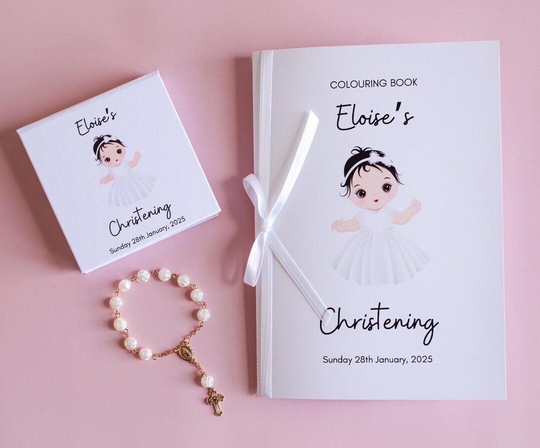 Christening Colouring Book, Kids Baptism Activities, Christening Games ...