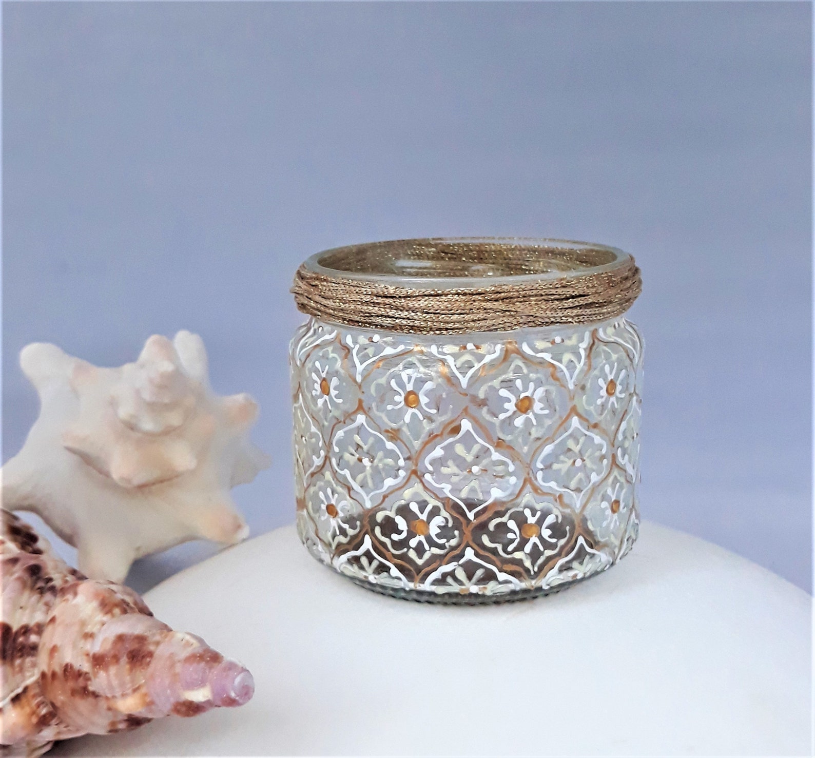 Vanilla Alhambra Candle Holder Glass Tealight Holder Hand | Etsy