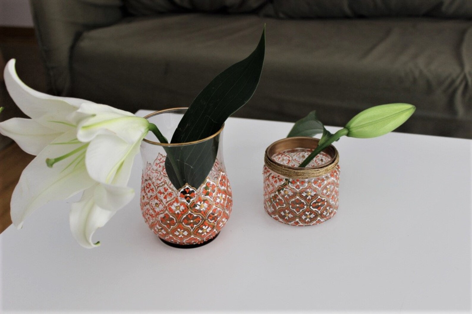 Orange Alhambra Candle Holder Glass Tealight Holder Hand | Etsy