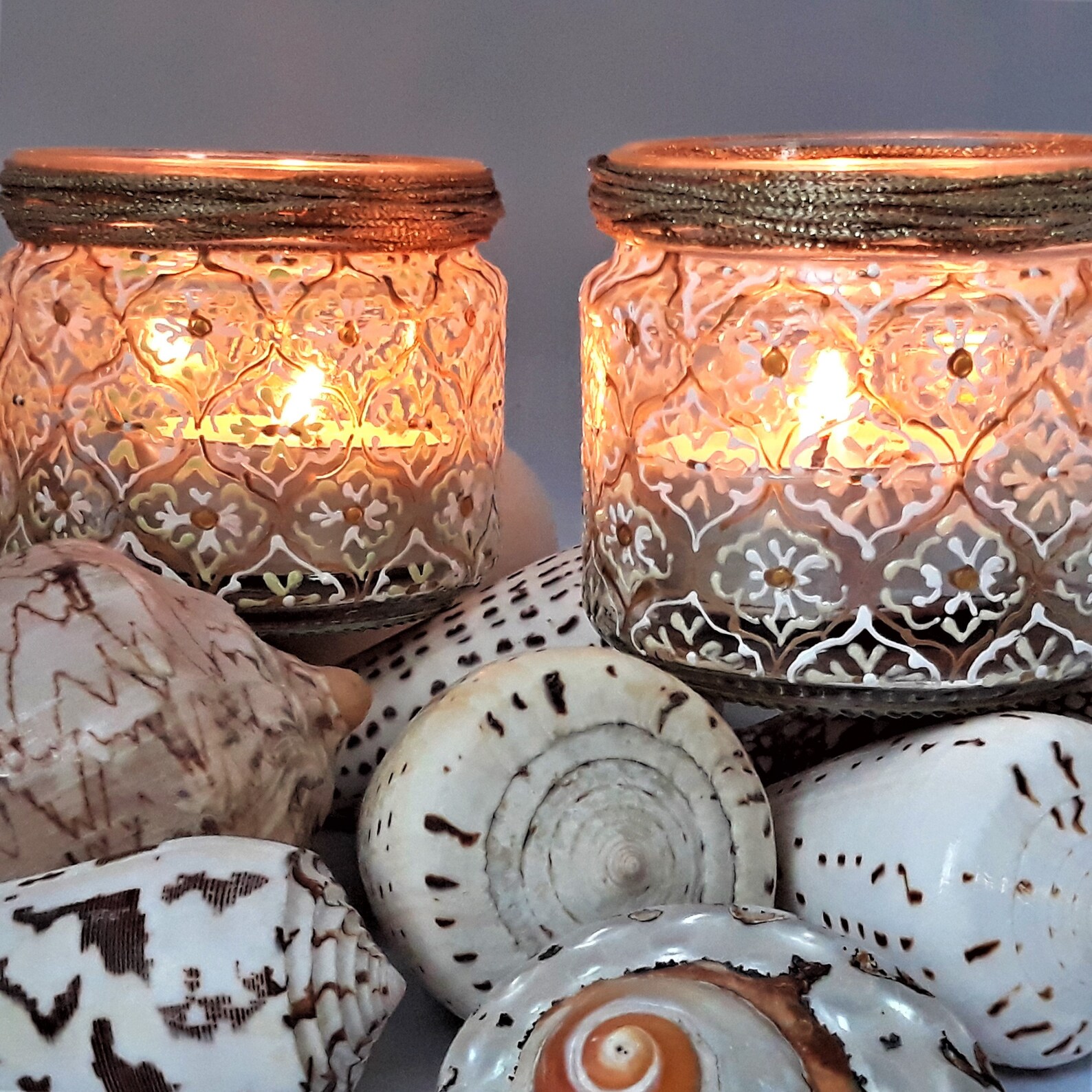 Vanilla Alhambra Candle Holder Glass Tealight Holder Hand | Etsy