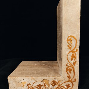 Hand Made Yellow Limestone Bookends – Hand Detailed Marble Book Stands ...