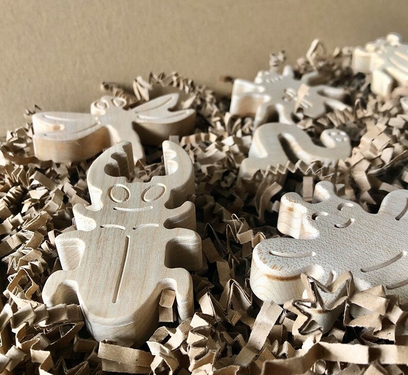 Wooden Bug Set for Children 9 Pieces Spider Beetle Worm | Etsy