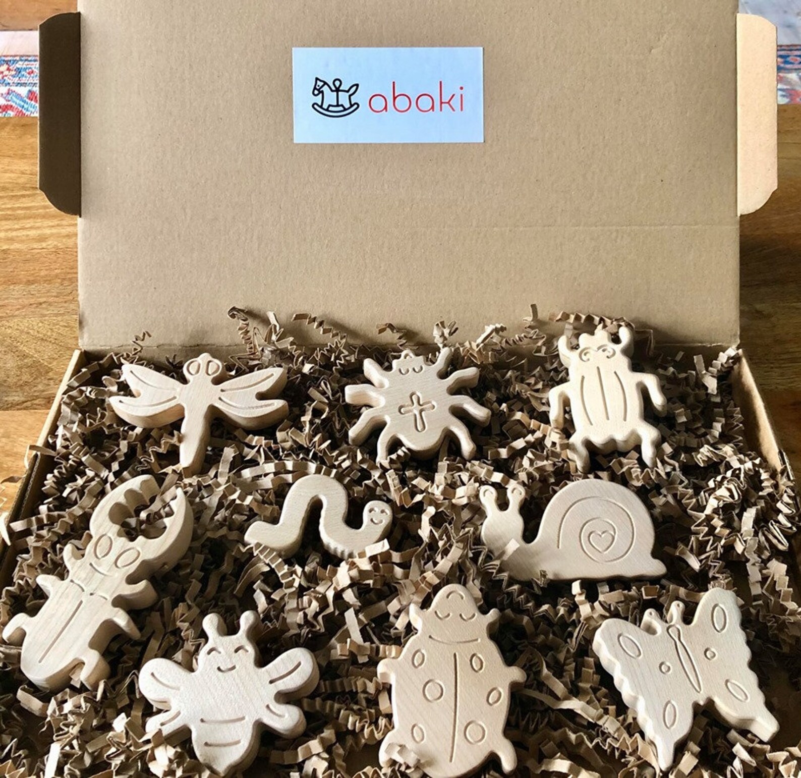 Wooden Bug Set for Children 9 Pieces Spider Beetle Worm - Etsy