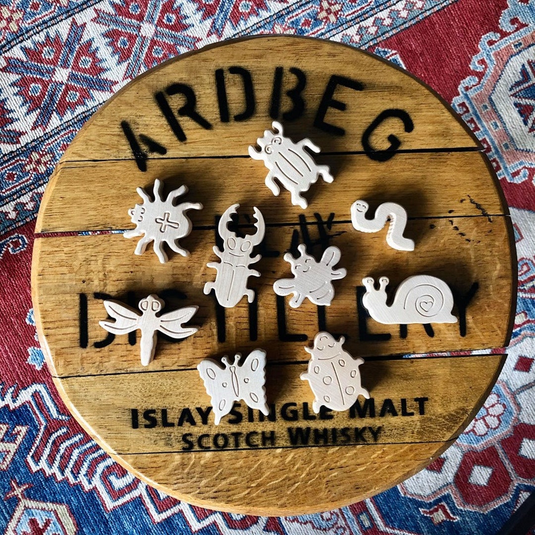 Wooden Bug Set for Children 9 Pieces Spider Beetle Worm Dragonfly ...