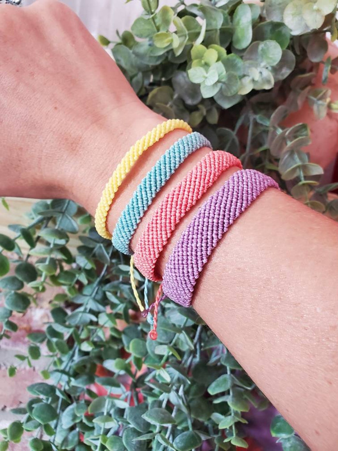 Braided Macrame Friendship Bracelet: Adjustable Wax Cord, Beach Surf ...