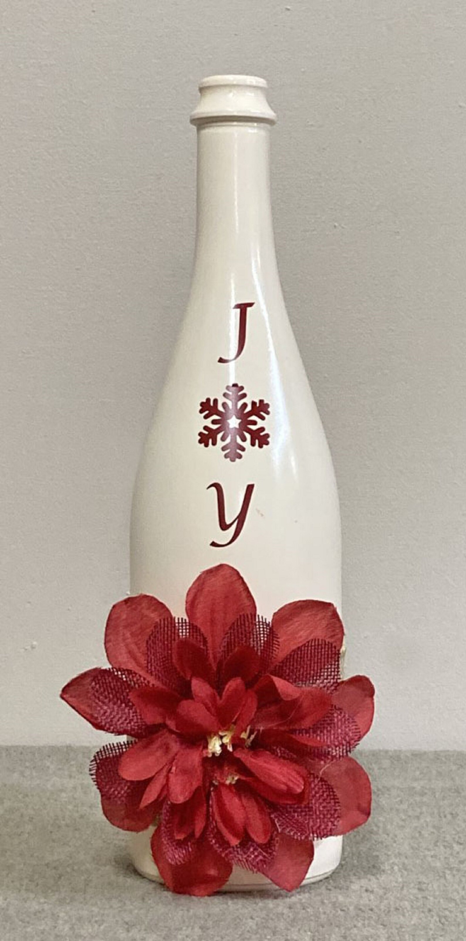 Wine Bottle Decor Christmas Wine Bottles Spray Painted - Etsy