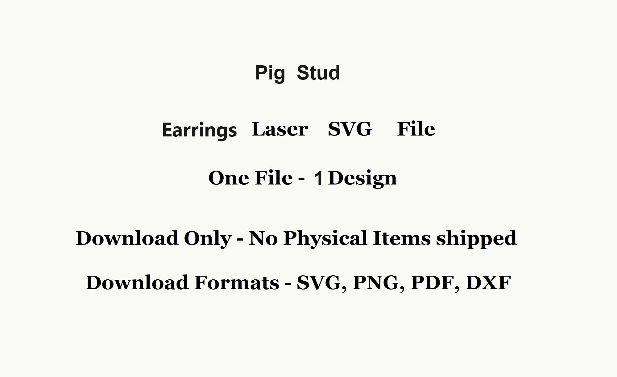 Pig Stud Earring SVG, Farm Animal PNG, Laser Cut File, Glowforge Files ...