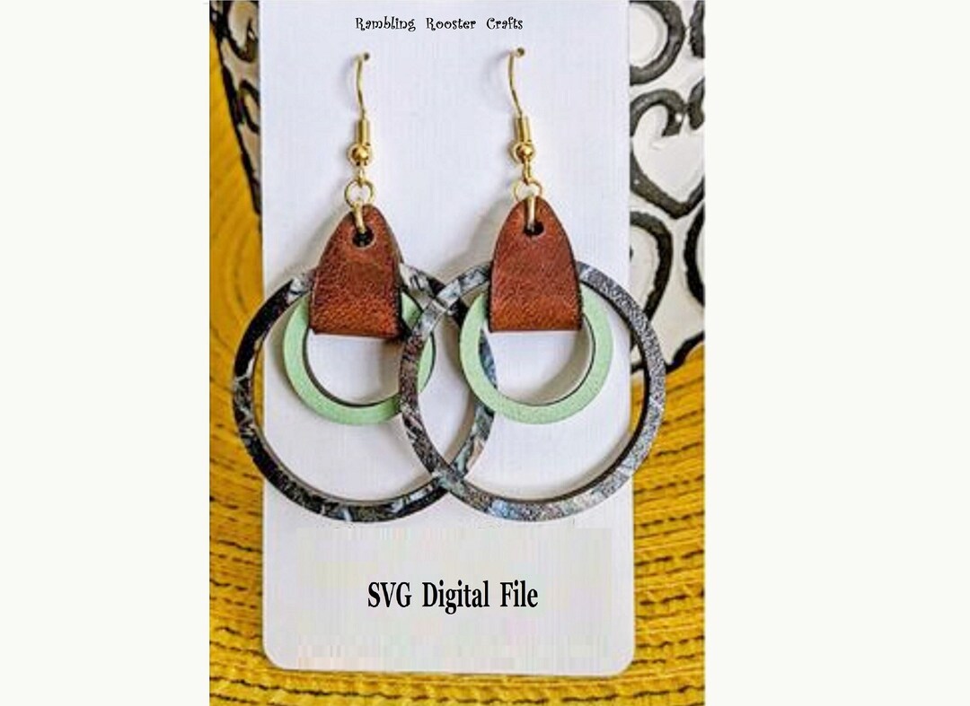 Circle Hoop Earrings, Nested Circles, Nesting Hoops SVG File, Earring ...