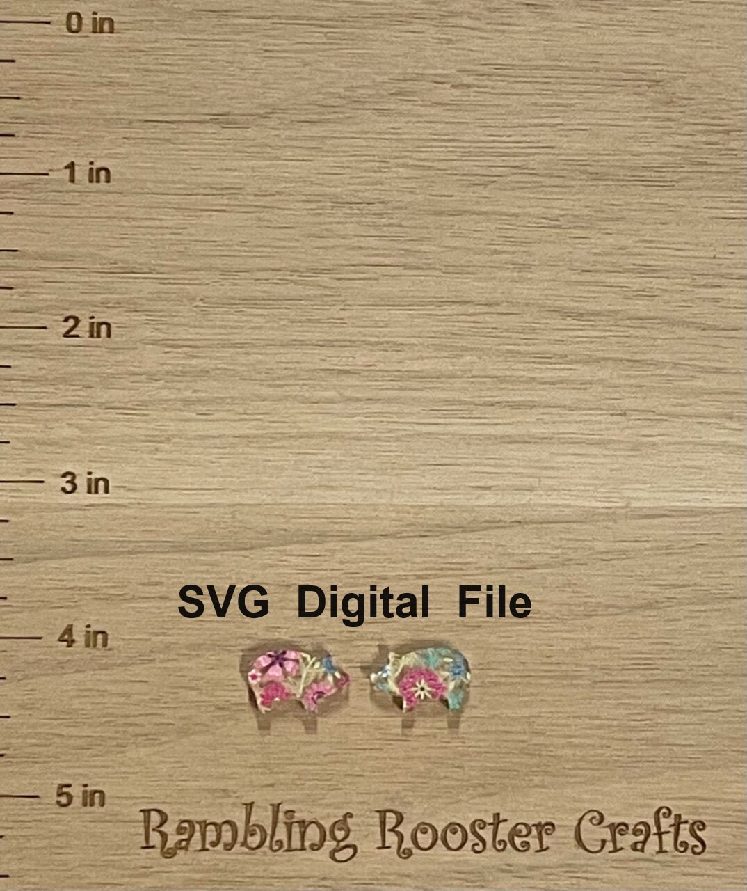Pig Stud Earring SVG, Farm Animal PNG, Laser Cut File, Glowforge Files ...