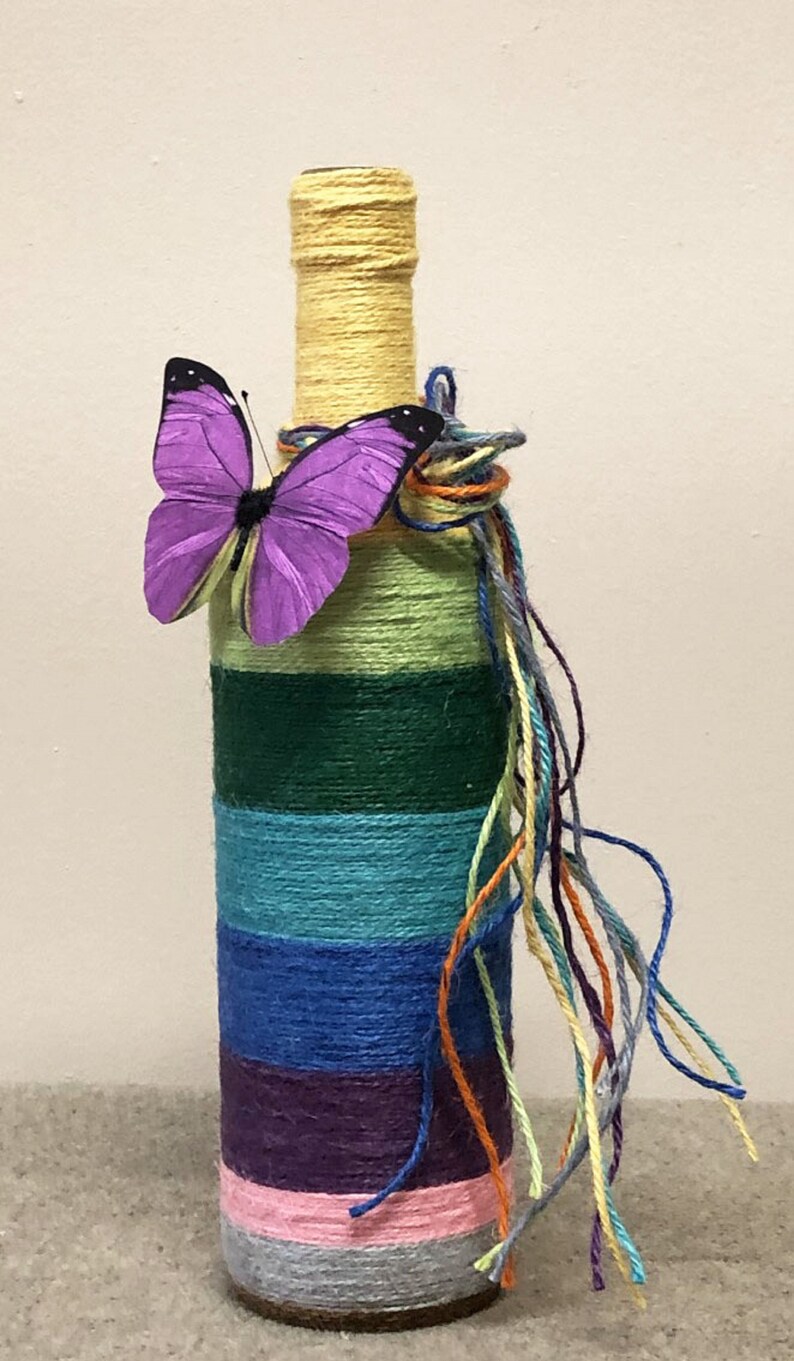 Jute Wrapped and Decorated Wine Bottle Decor. Each Bottle Has - Etsy