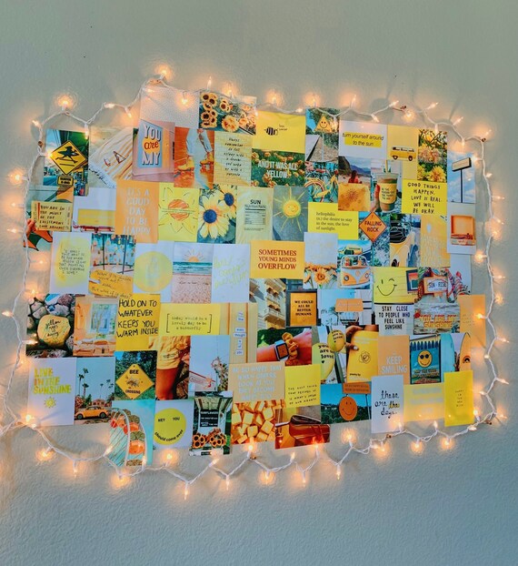 Happy Yellow Vsco Collage Kit Prints | Etsy