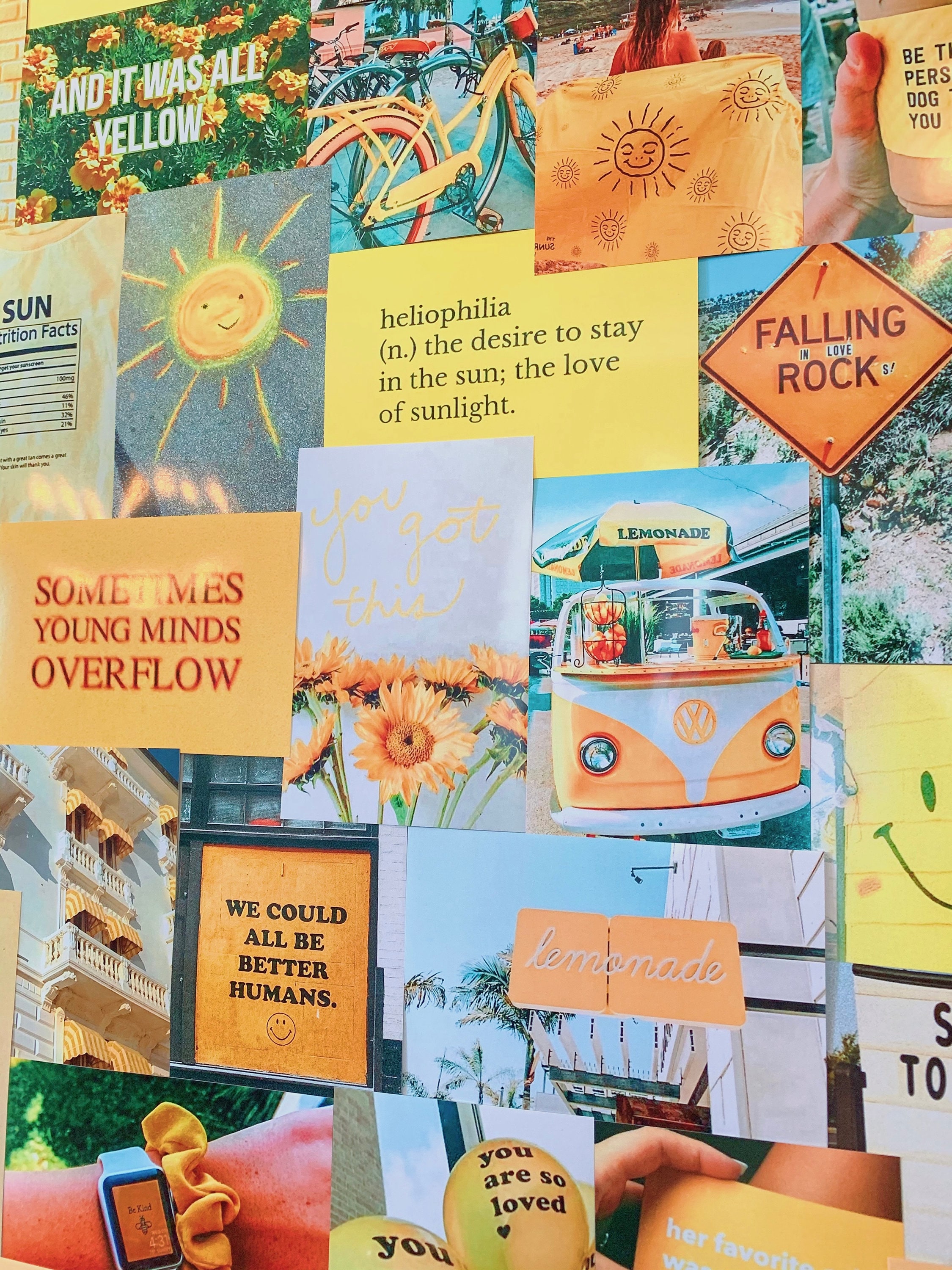 Happy Yellow Vsco Collage Kit Prints - Etsy